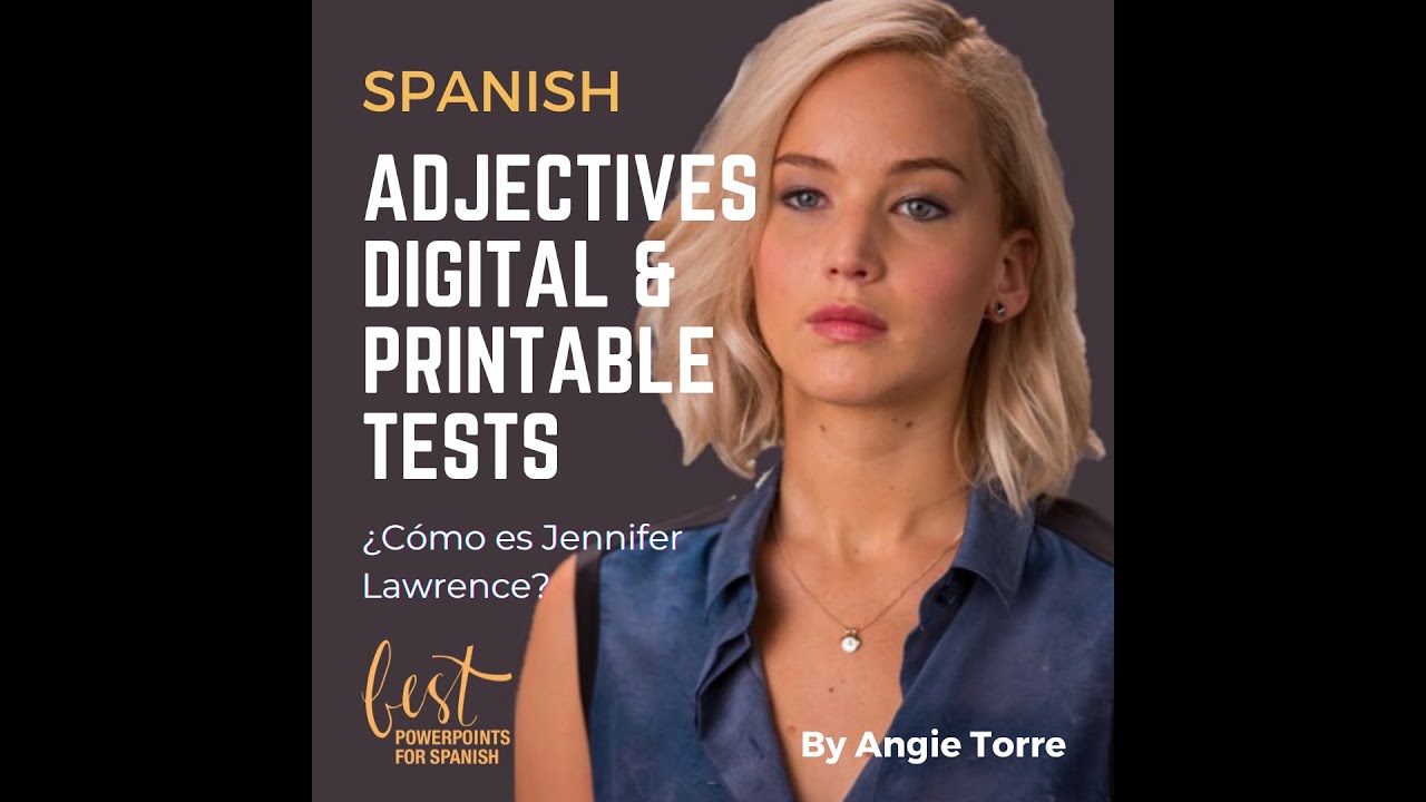 Spanish Descriptive Adjectives Printable and Digital Tests