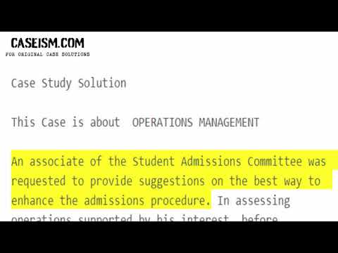 Prospective Student Visits to the Darden School: Process Improvement (B) Case Study Help