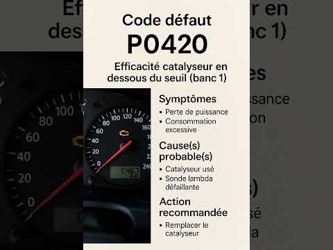 P0420 — Efficacité catalyseur en dessous du seuil