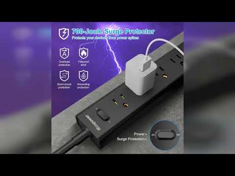 Review: Surge Protector Power Strip 15 ft Cord-5 Widely Spaced Outlets 3 USB Ports(1 USB C Por...