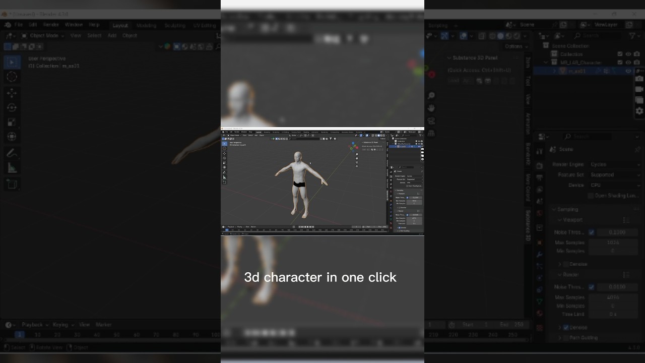 FREE 3D character in one click #blendertips #blender #MBLab #addons #character