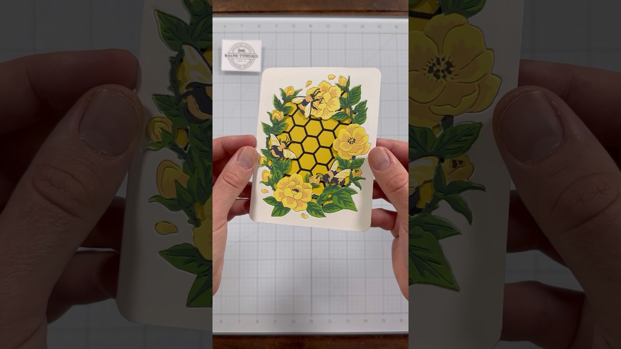 Buzz buzz! 🐝 you won’t bee-lieve this card! #asmr #diy #cardmaking #craft