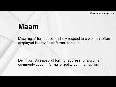 Maam Meaning