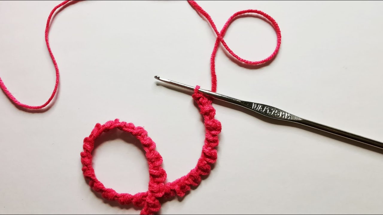 Beautiful border. Crochet simple cord. Easy crochet edging, ending.
