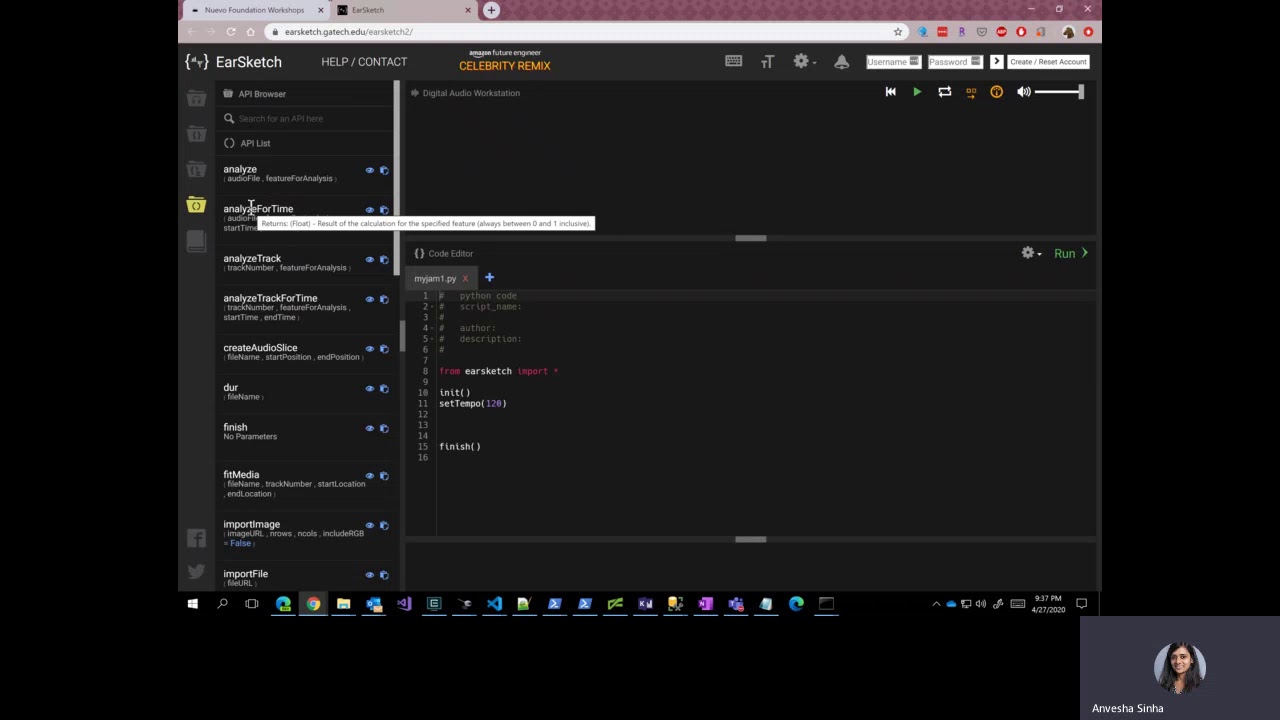 Tutorial 2 - Python Earsketch - Getting Started with Earsketch