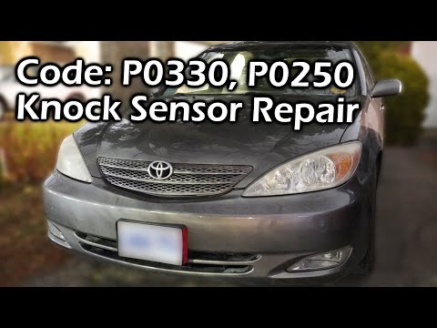 Toyota Camry 2002-2006 XLE V6 Knock Sensor Replacement and Re-Routing. Code P0330, P0325.