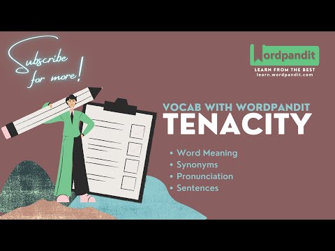 Tenacity Meaning | Synonyms | Sentence | Easy Trick || Vocab with Wordpandit | Learn English