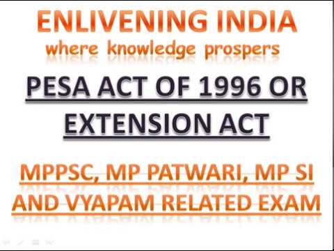 PESA ACT OF 1996 OR EXTENSION ACT FOR MP PATWARI