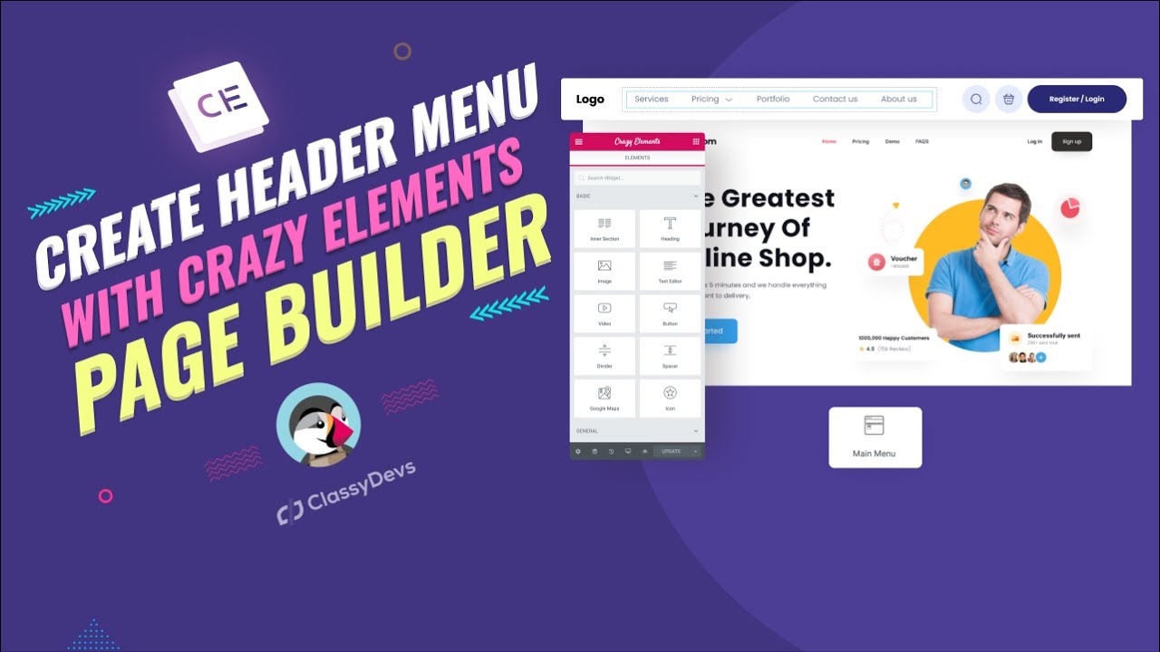 How to build PrestaShop Custom Header with Crazy Elements -  Elementor Based PrestaShop Page Builder