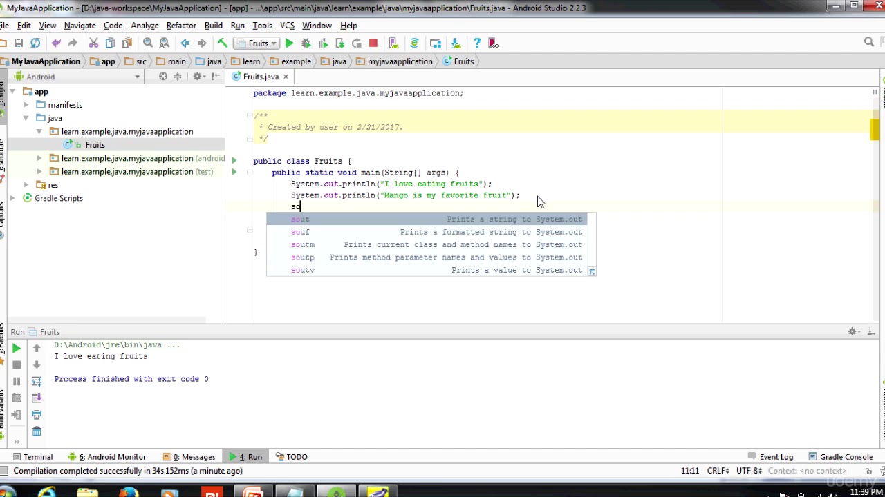 3  Execute Java class , Debug and Fix   errors in Android  Studio