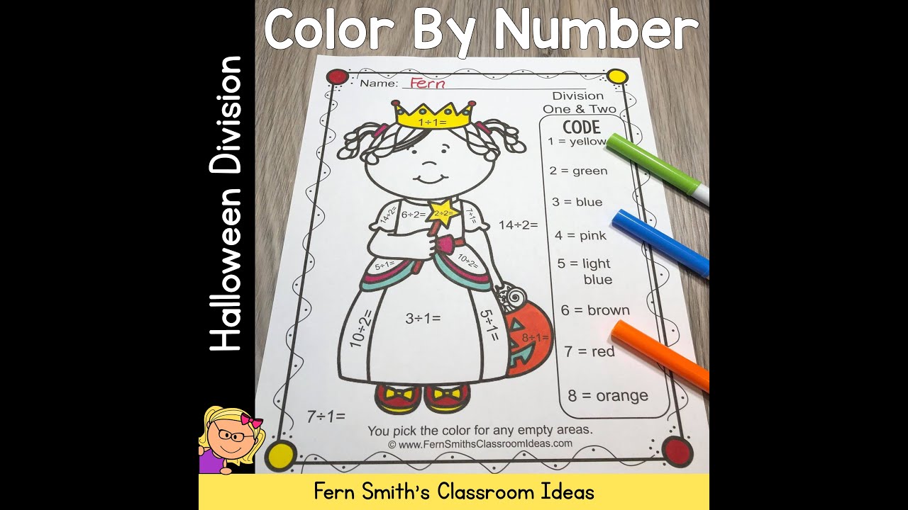 Halloween Color By Number Division