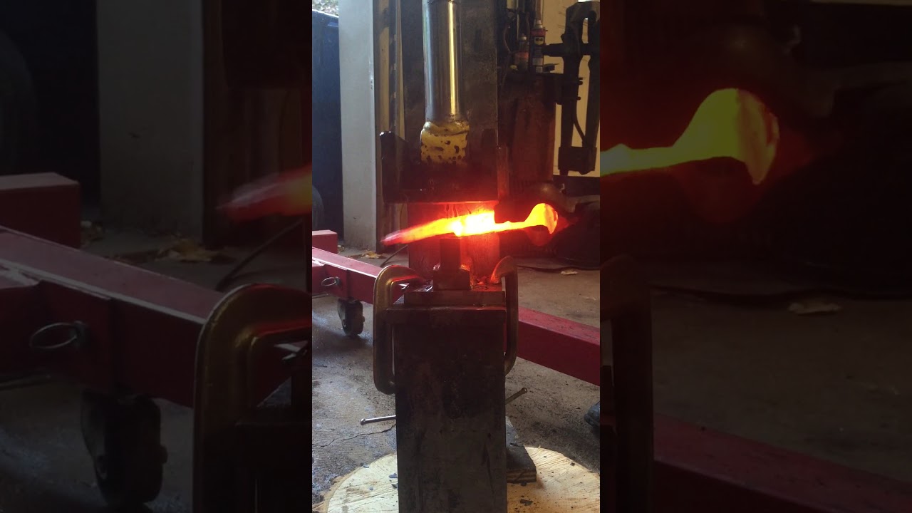 Hydraulic Forging Press from a log splitter