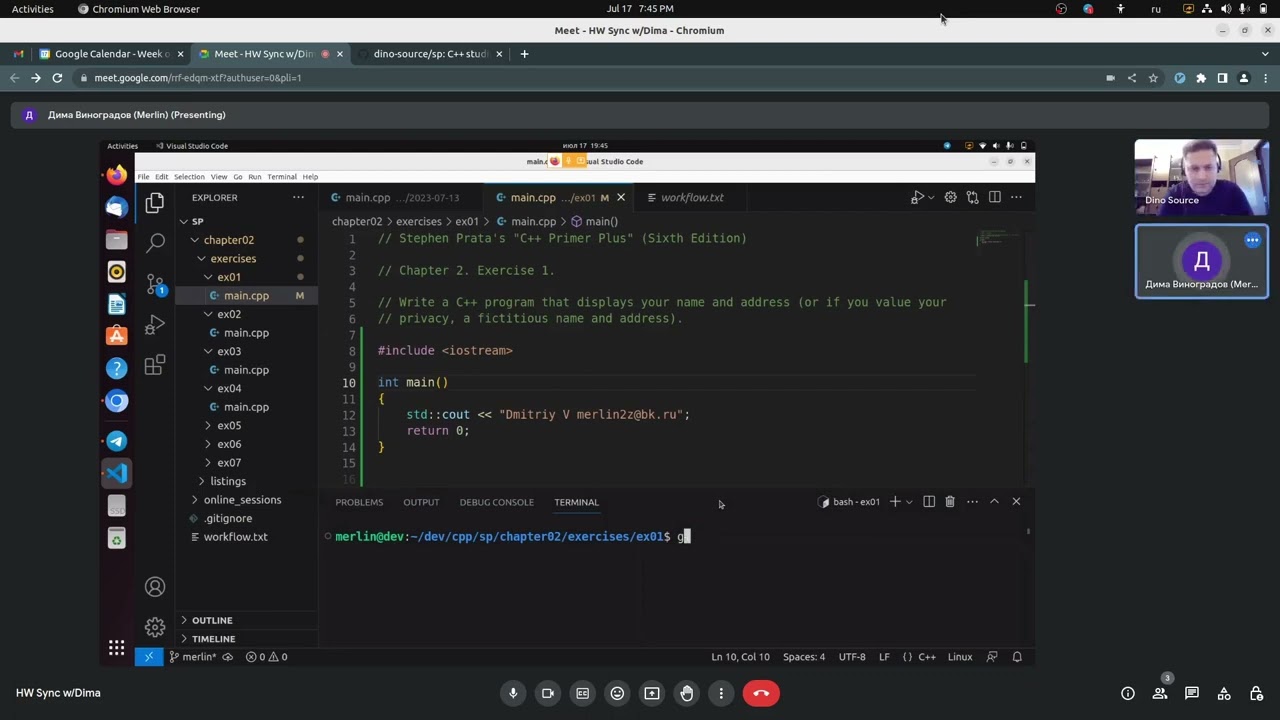 HW Sync with Dima - git and GitHub basics