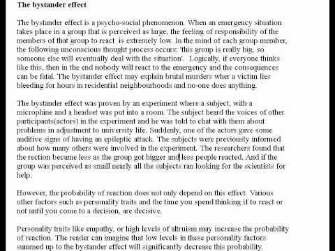 Writing TASK 2 IELTS - Example Essay - IELTS Written Section - The Bystander Effect - Sample Essays