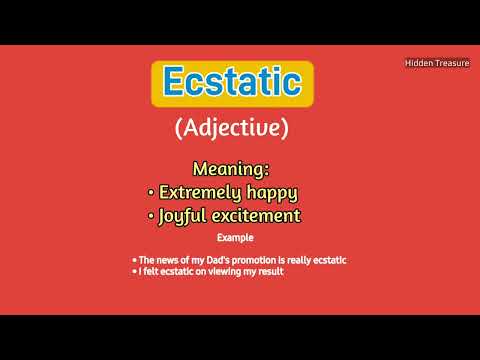 Ecstatic Meaning in English || Example || Synonyms || English Grammar || Hidden Treasure