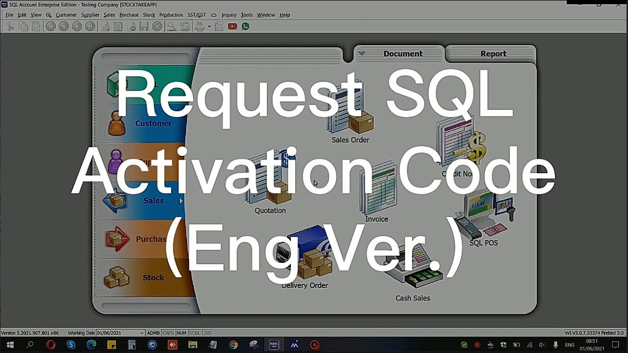Request SQL Activation Code (English Ver.) | SQL Software