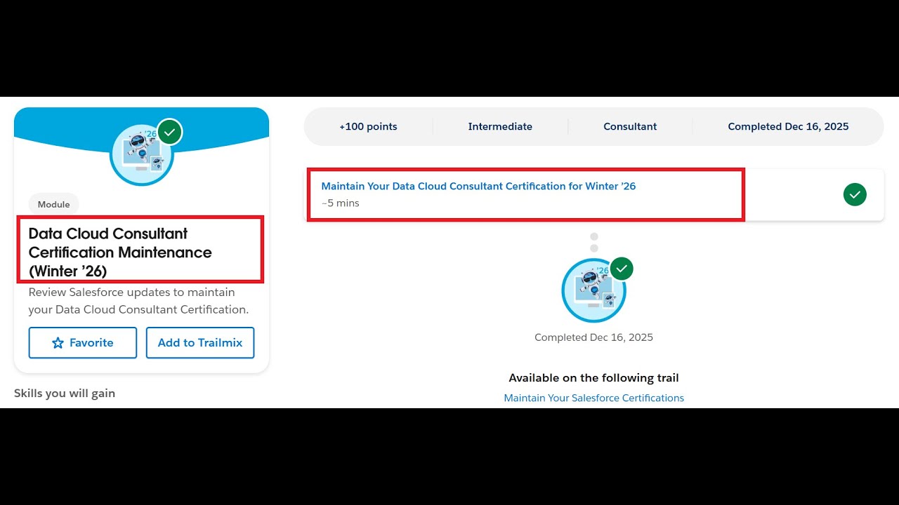 Data Cloud Consultant Certification Maintenance (Winter ’26) | Salesforce