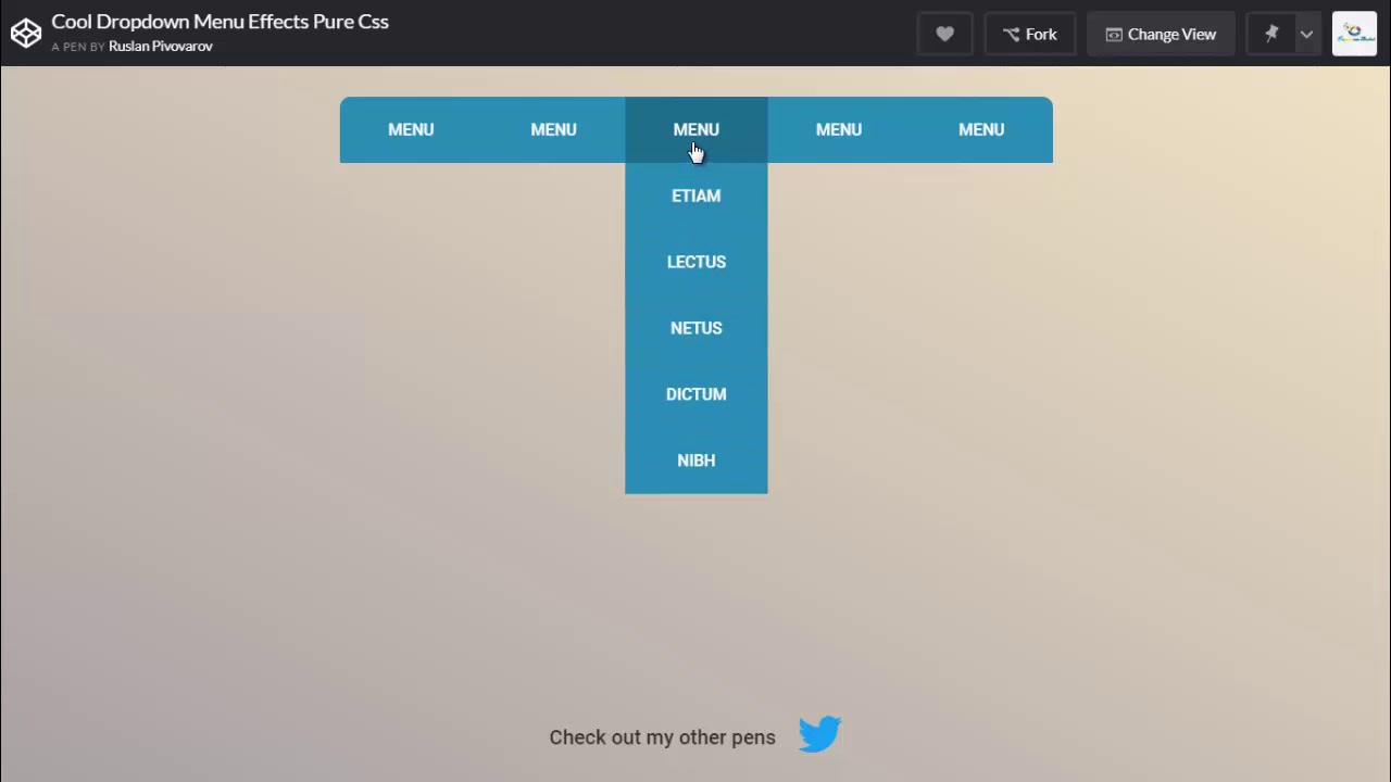 Pure Dropdown Effect Pure Css