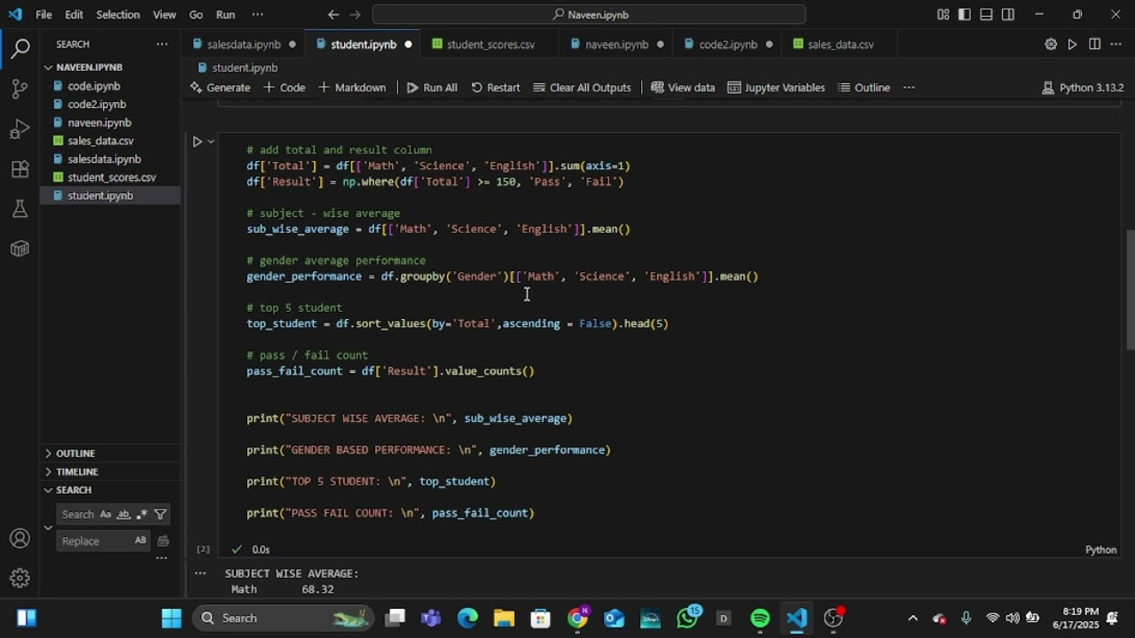 🎓 Student Performance Analysis with Pandas & NumPy | Data Analysis Project in Python.