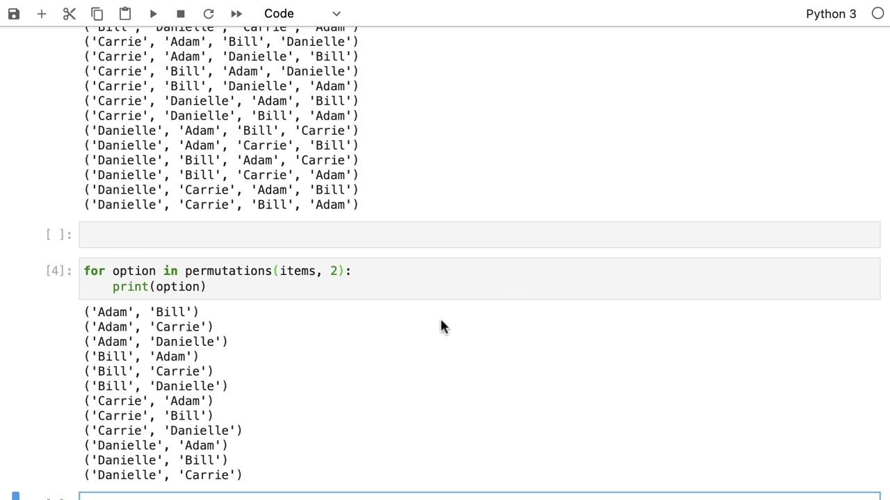 Python - Permutations and Combinations