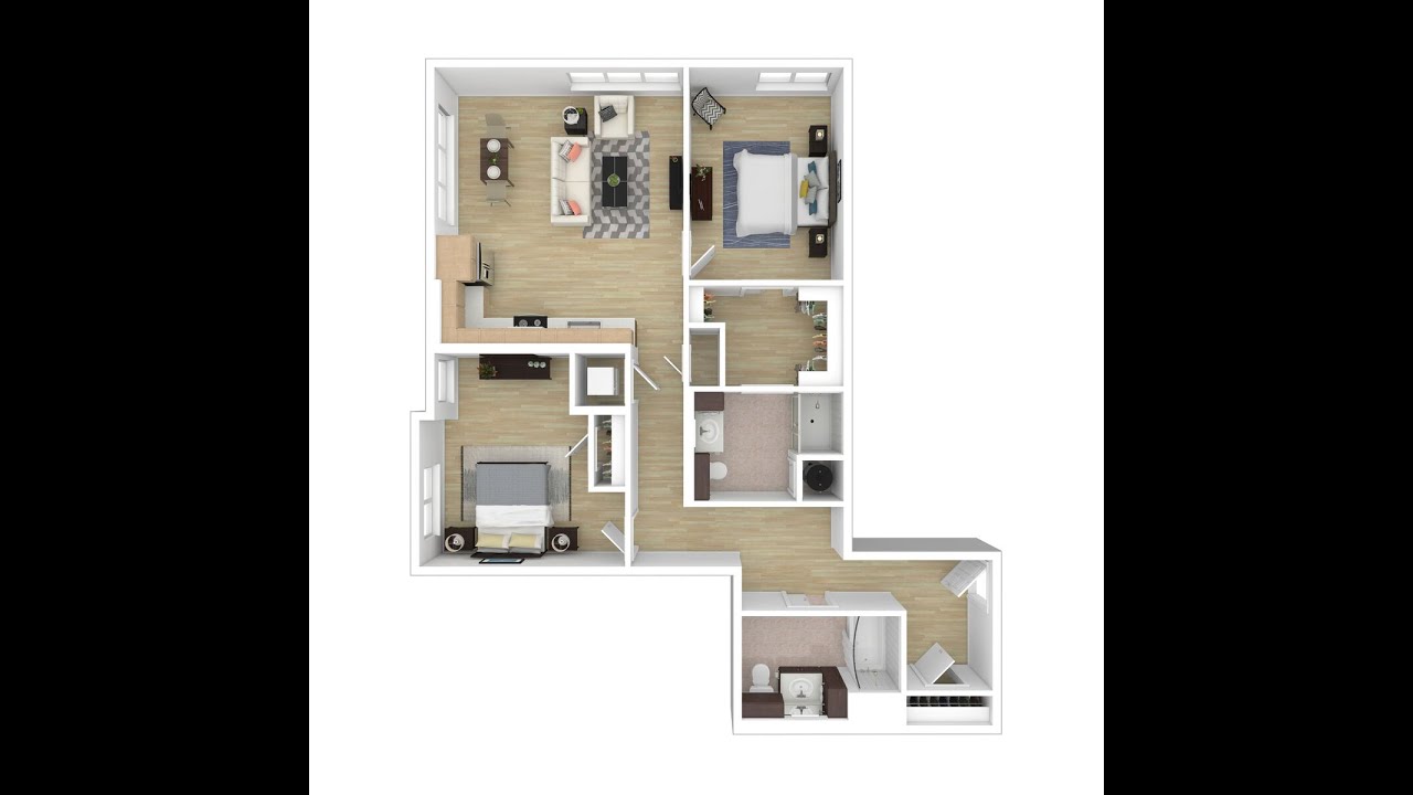 B4 2 bedroom 2 bathroom floorplan