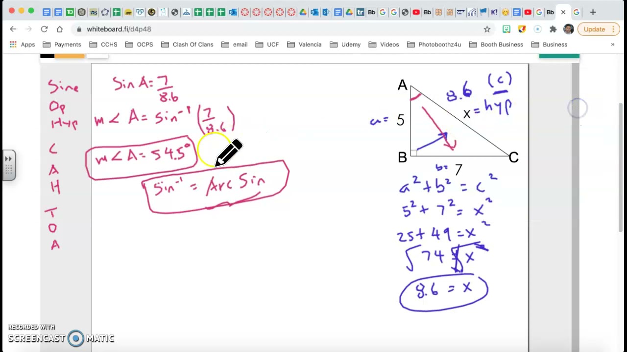 How to Solve a Right Triangle Using Trigonometry - SuperMath4U