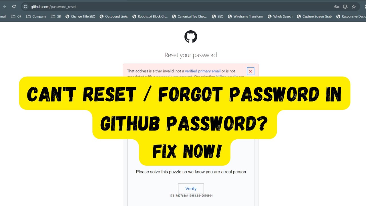 Can't Reset / Forgot Password in GitHub? FIX NOW!