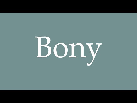 How to Pronounce ''Bony'' Correctly in French
