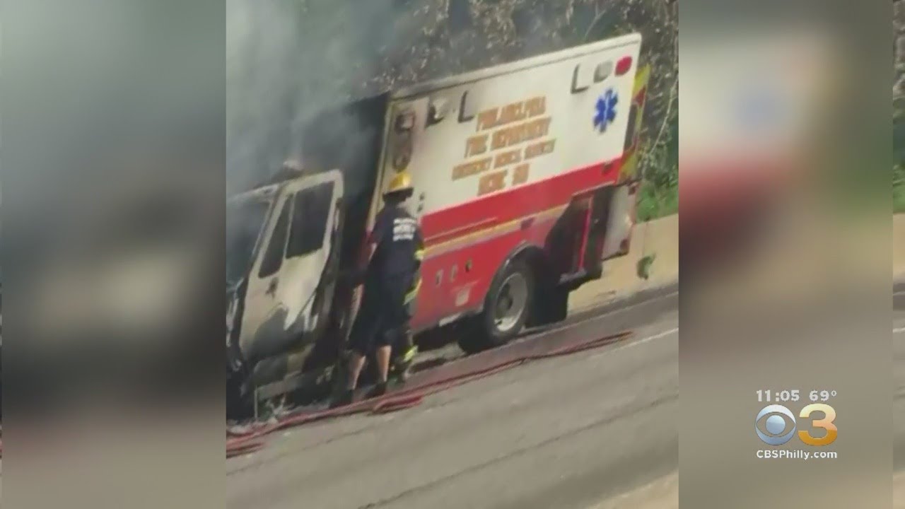 Ambulance Bursts Into Flames Along Schuylkill Expressway