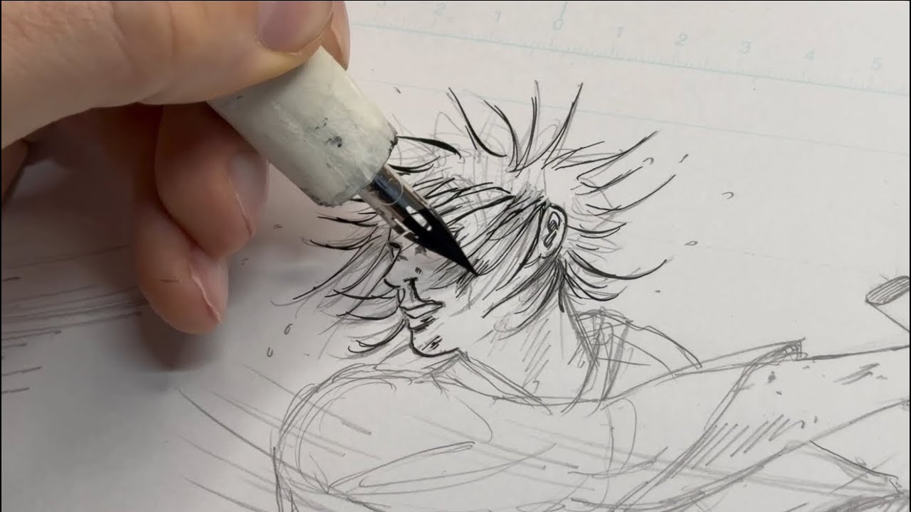 Manga Drawing | (How I ink my Manga Panels ✍🏻)