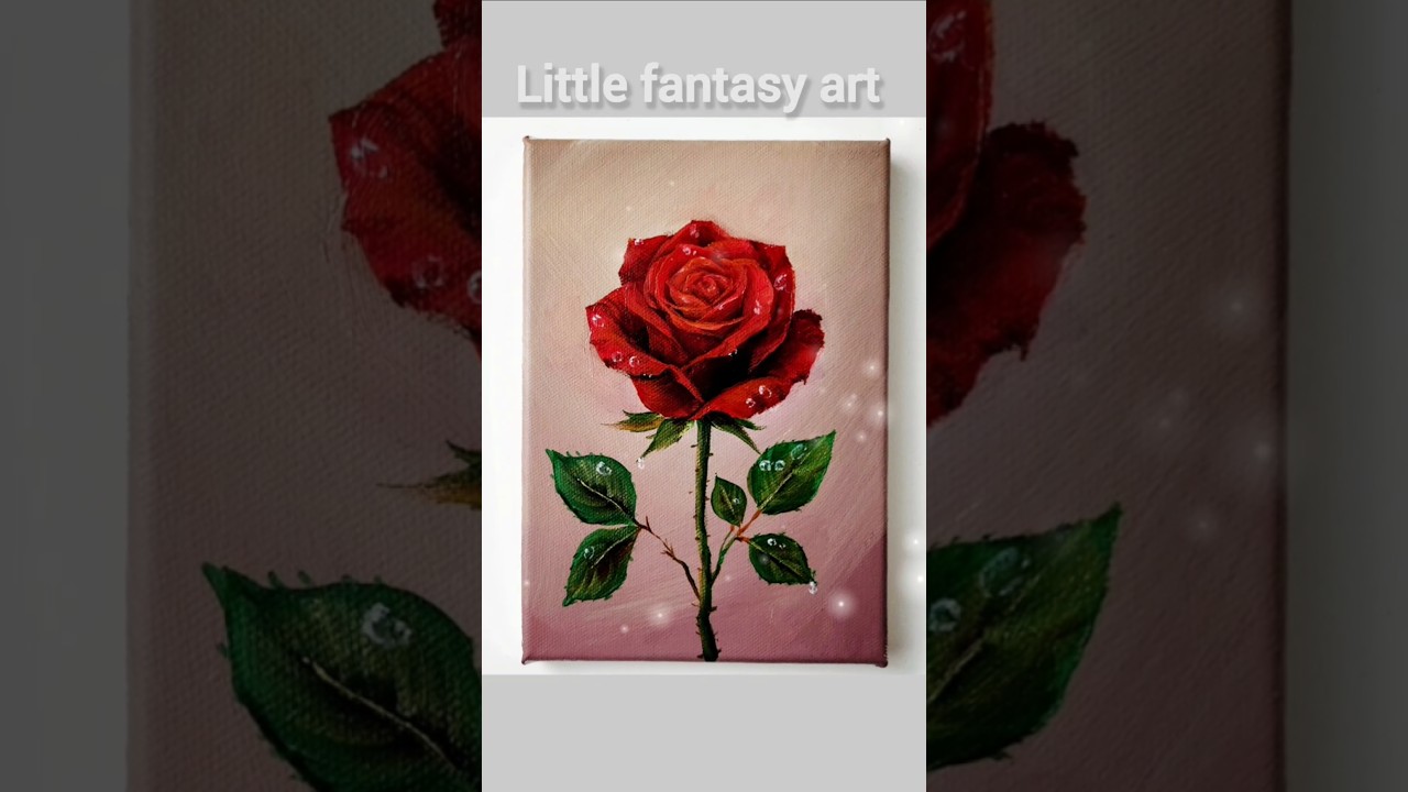 Easy Rose painting ❤️🌹 for beginners #acrylicpainting #art #shorts #paintingidea