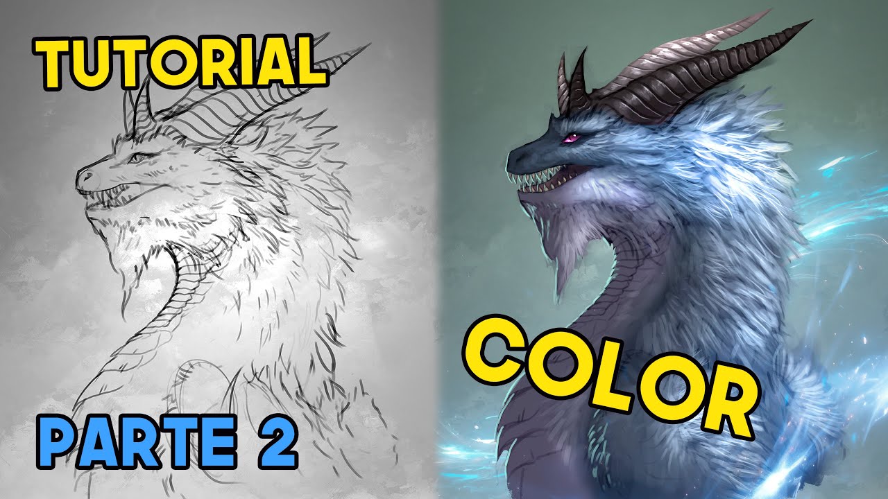 Dragon portrait DIGITAL ART TUTORIAL (PART 2)