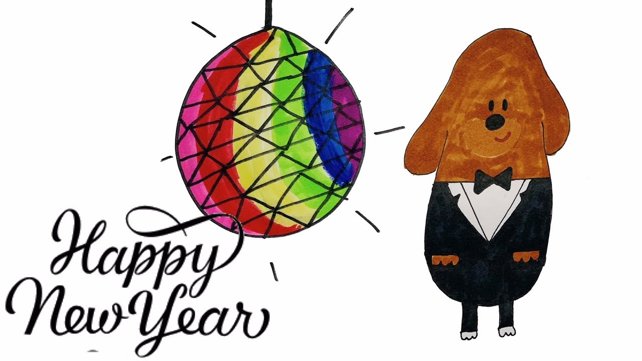 Hey Duggee New Year Easy How To Draw Hey Duggee Coloring Pages Hey Duggee New Years Eve For Kids