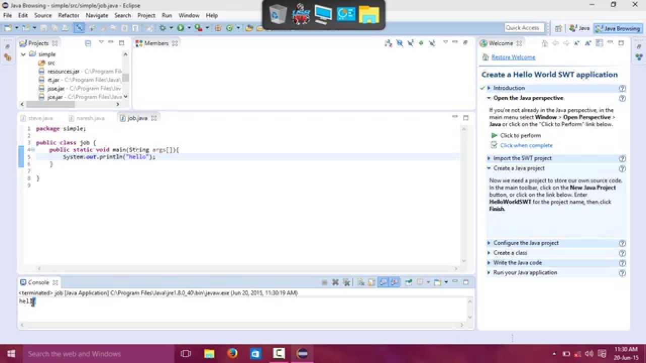 How to run java programs using eclipse