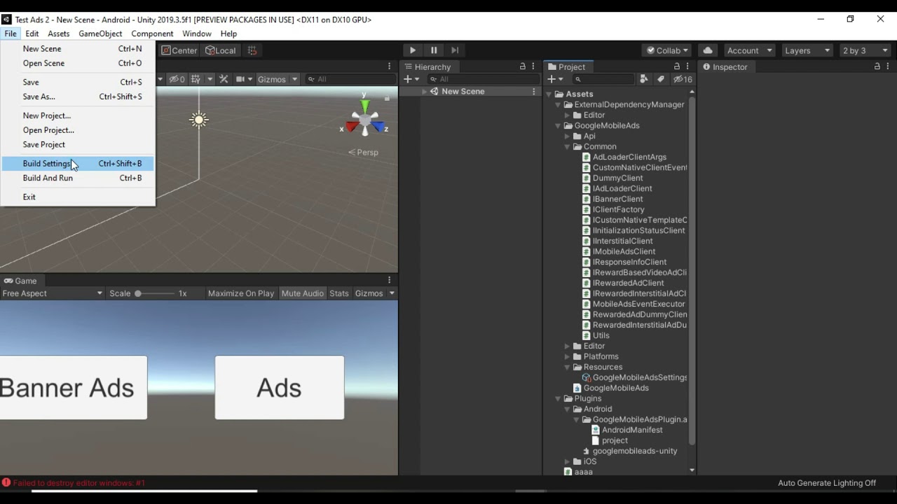 Build Settings Window not Appearing in Unity3d [Solved]