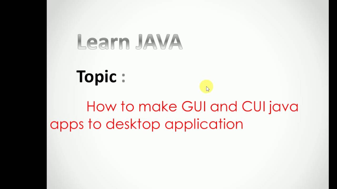 Make GUI Java Apps as Desktop App