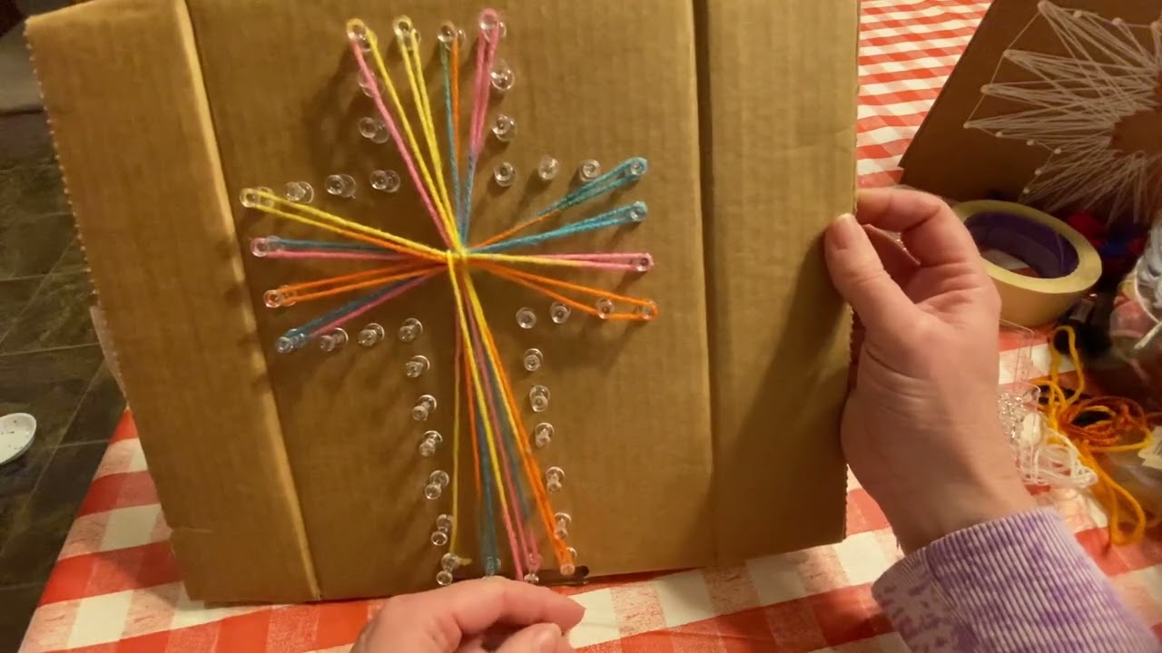 Catholic Crafty Kids: Easter String Art Cross