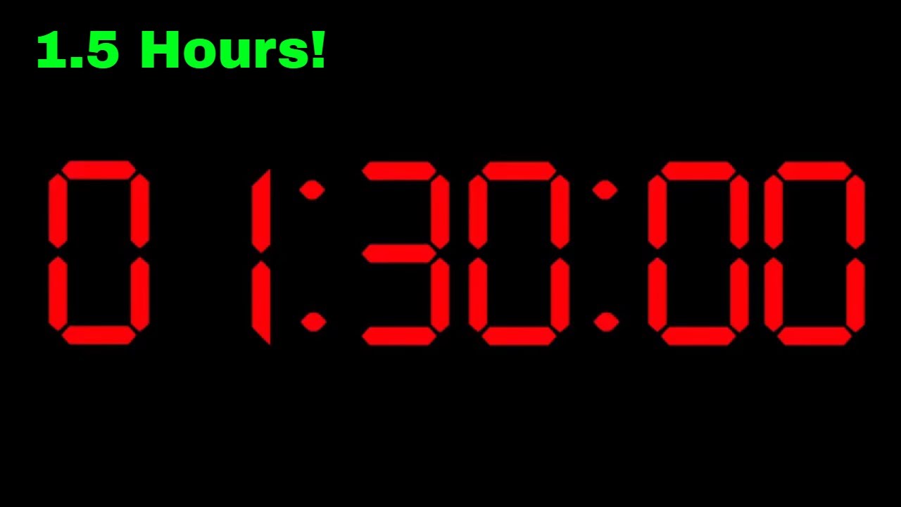 SILENT 1 Hour and 30 Minute Countdown Timer - Digital Clock - Retro Westclox - 1:30 Hr