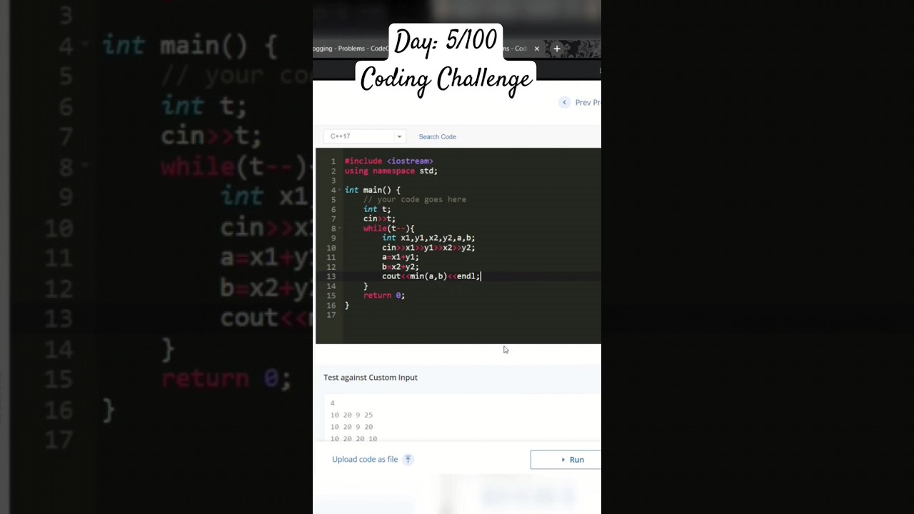 Day: 5/100 *Coding Challenge* #100daysofcode #100dayschallenge #programming #code