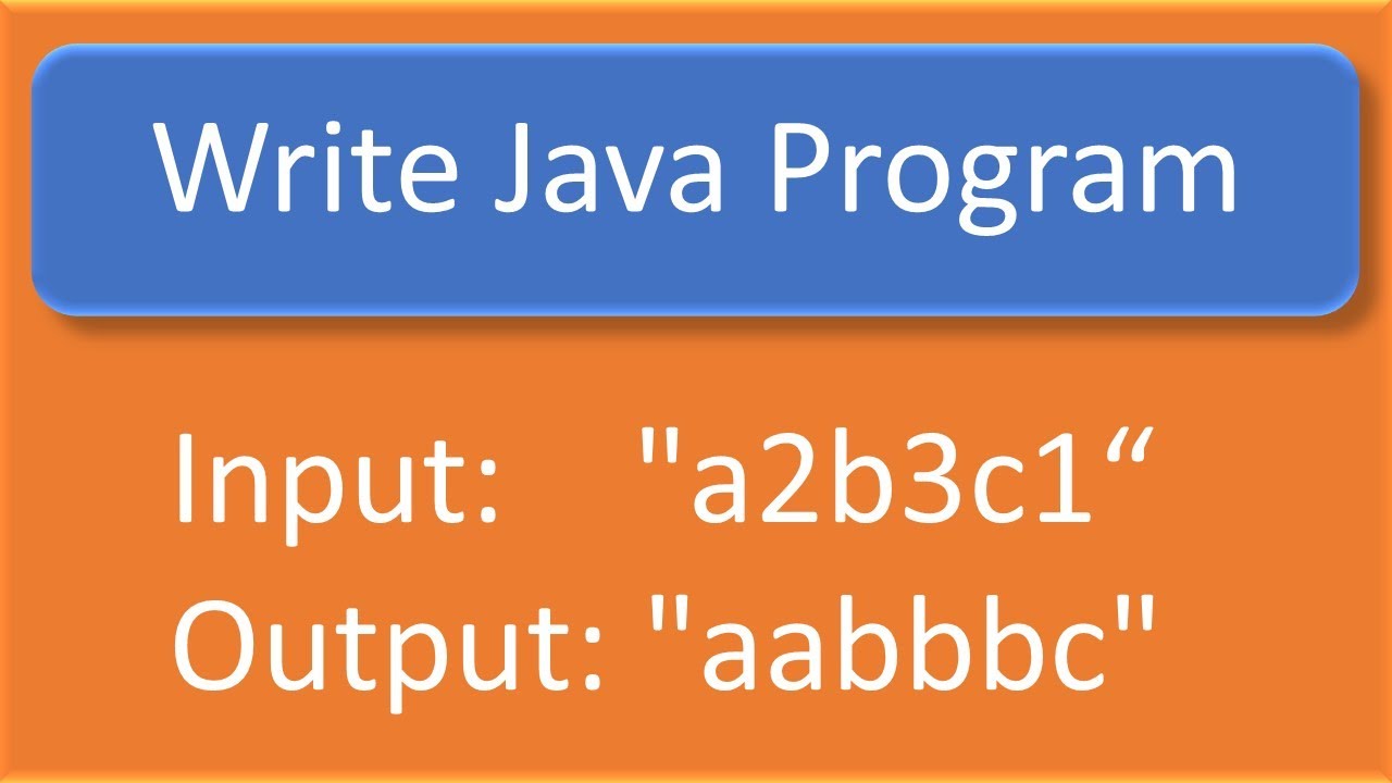 Write Java Program -input 
