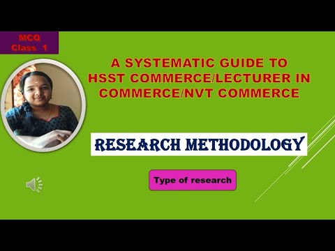 hsst commerce/lecturer in commerce /nvt commerce mcq research methodology types of reserch