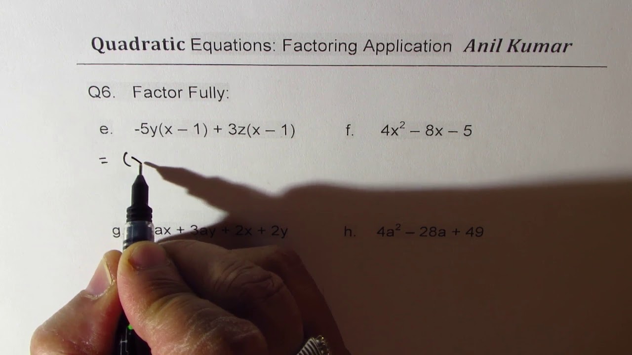 Factor Polynomials Test Practice Examples