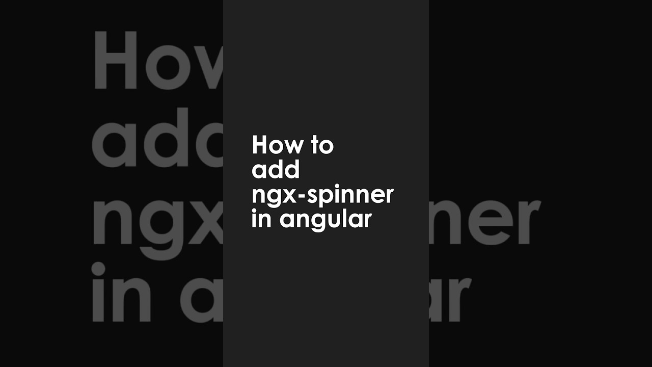 How to add ngx-spinner in angular | Loader in angular | #angular