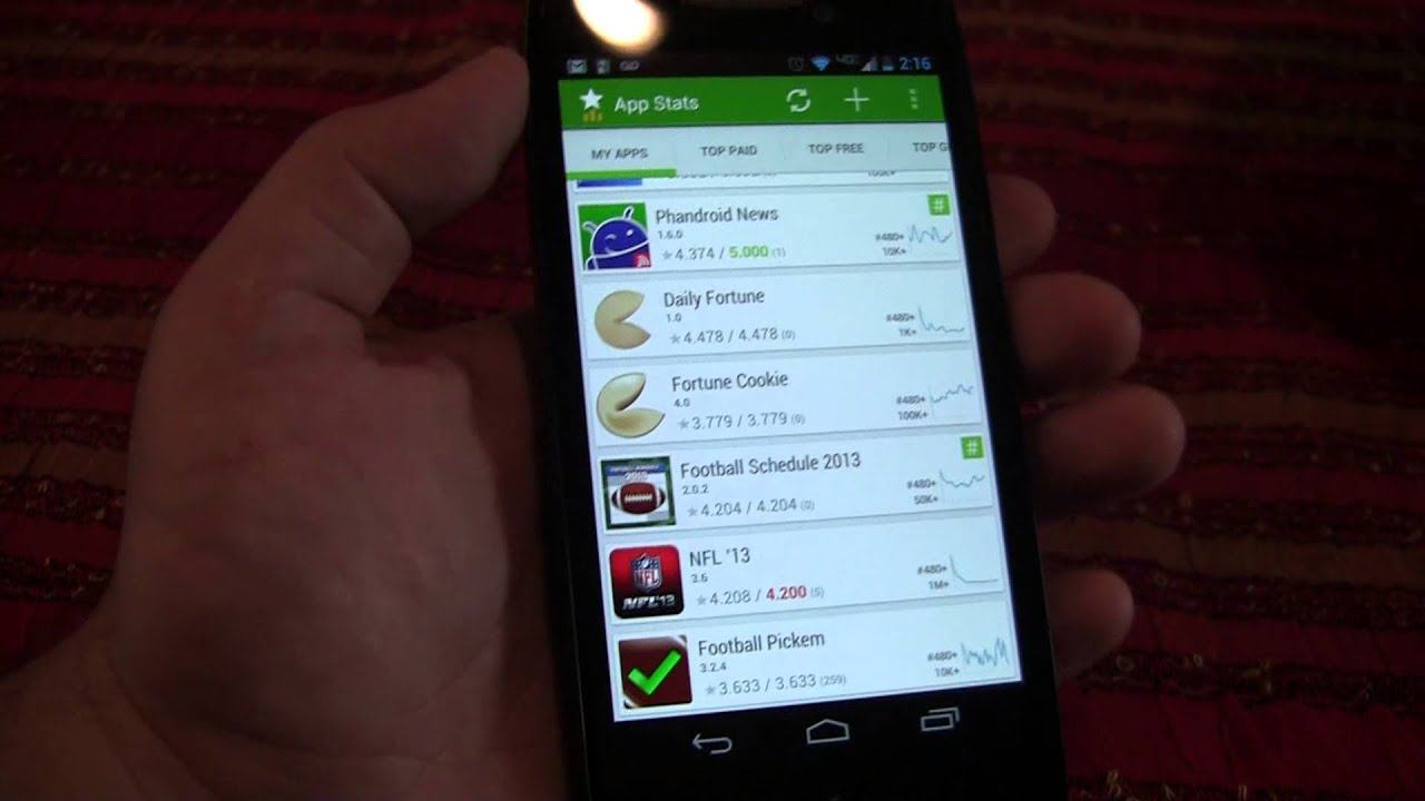 Android App Stats on Google Play Store
