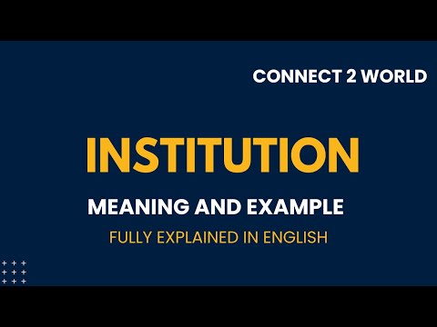 What Does institution Means || Meanings And Definitions With institution in ENGLISH