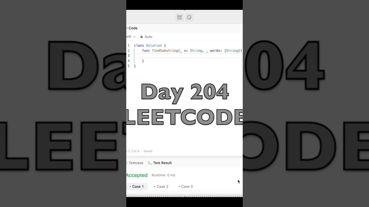 Day 204: LeetCode Problem 30. - Swift #daily # challenge #swiftui #coding #FAANG