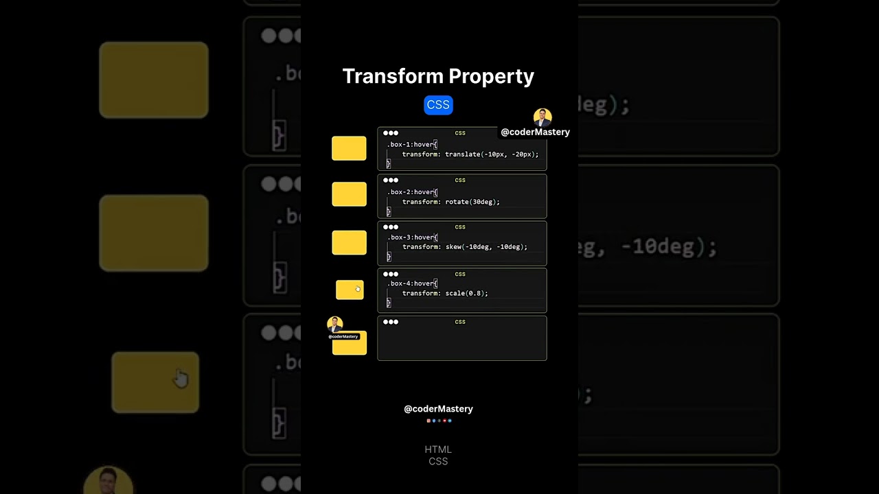 🔄 Rotate, scale, skew – CSS transform does it all! 💡 #LearnCSS