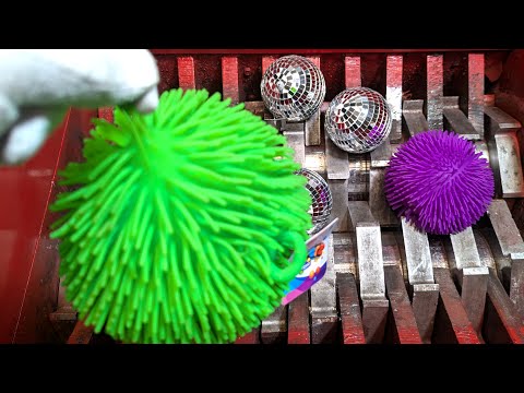 Shredding big rubber balls and crushing “Frozen” lunch containers Today ...