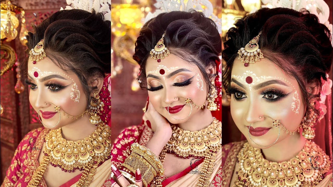 Bengali Bridal Makeup Tutorial // #step by Step // affordable products #bride #bengali #makeup