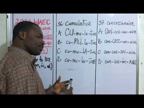 2023 WAEC Oral English: Problems on Primary Stress (No 36-40)@vconceptscollegeenglish